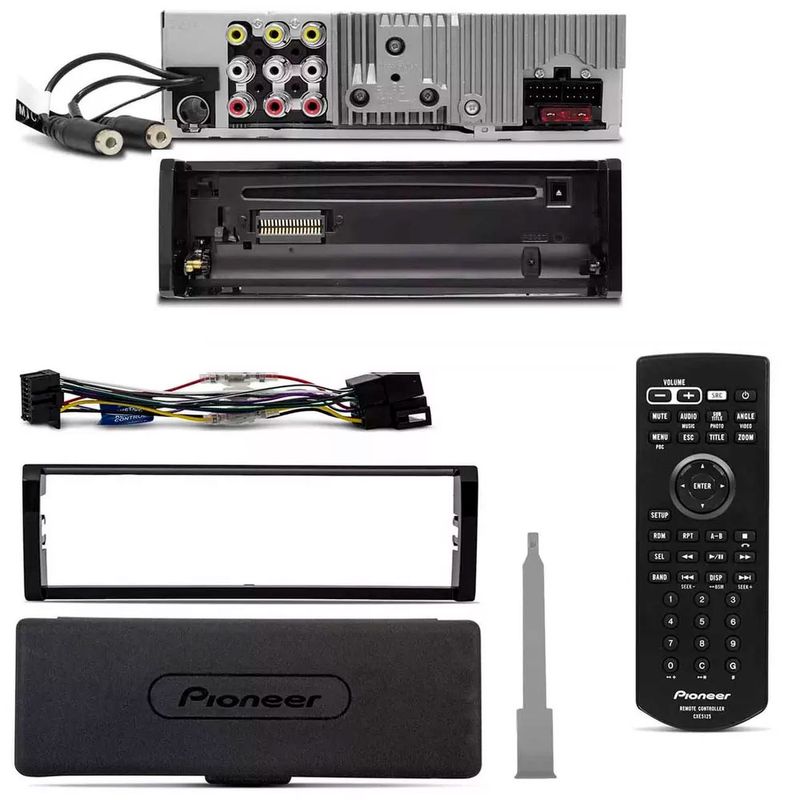 Dvd Player Automotivo Pioneer Dvh-8880Avbt 3.5 Polegadas Retratil 1 Din Bluetooth Usb Aux ...